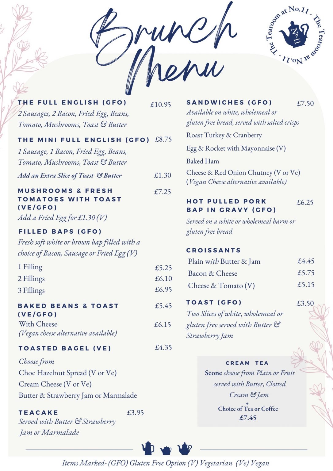 Menu - Audlem Village Tearoom